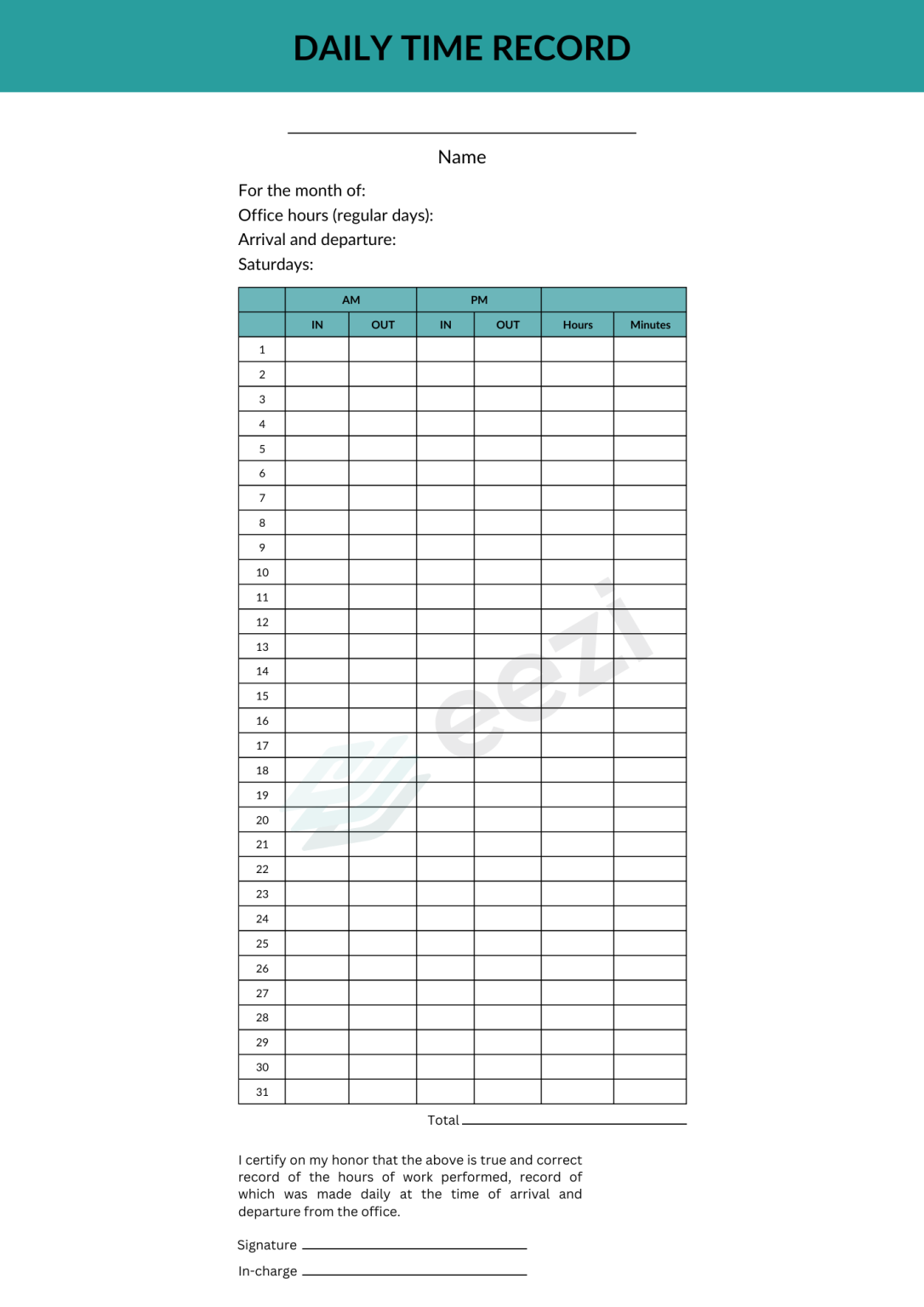 Daily Time Record (DTR): What It Means For Your Business | eezi